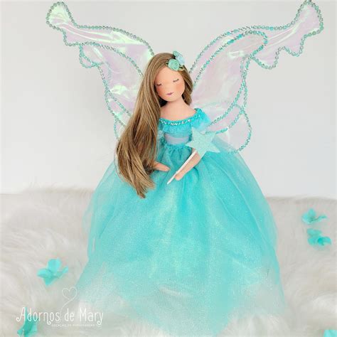 Aluguel Feltro Fada Luxo Verde Água Em Pé Elo7