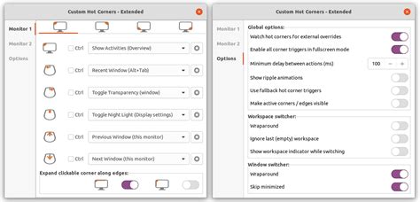 Custom Hot Corners Extended GNOME Shell Extensions