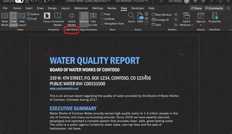Word Dark Mode Enable And Disable