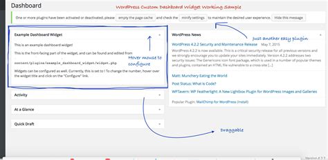 WordPress Custom Dashboard Widget Sample