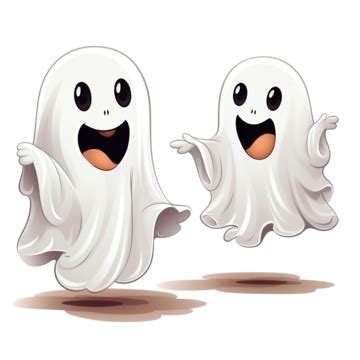Cute Happy Ghosts Happy Halloween Realistic Vector Cartoon Design Halloween Clipart Cute