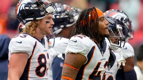 Denver Broncos Orange Blue Stripe Uniform Combo Returns Vs Titans