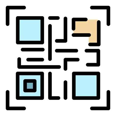 Icono De Código Qr Contorno Código Qr Vector Icono Color Plano Aislado Vector Premium