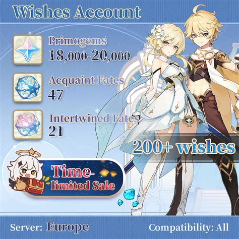 Get All Versions Of 【europe】genshin Impact Accounts With 200 Wishes