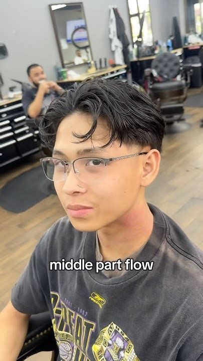 Middle Part Flow With A Taper Middlepart Flow Haircut