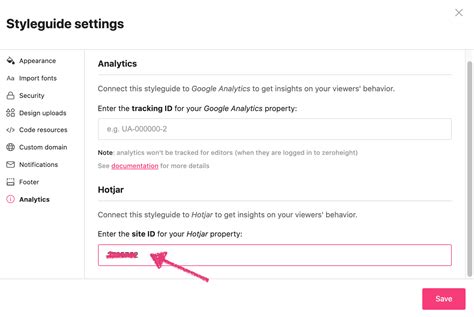 set up hotjar analytics learning hub zeroheight