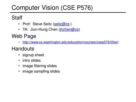 Ppt Computer Vision Cse P576 Powerpoint Presentation Free Download Id1067544