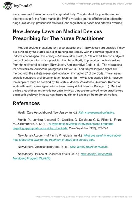 Nj Guidelines For Prescribing Controlled Substances And Medical Devices 888 Words Essay Example