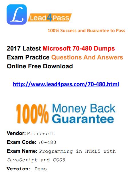 Exam Ref 70 480 Programming In Html5 With Javascript And Css3 Free Download