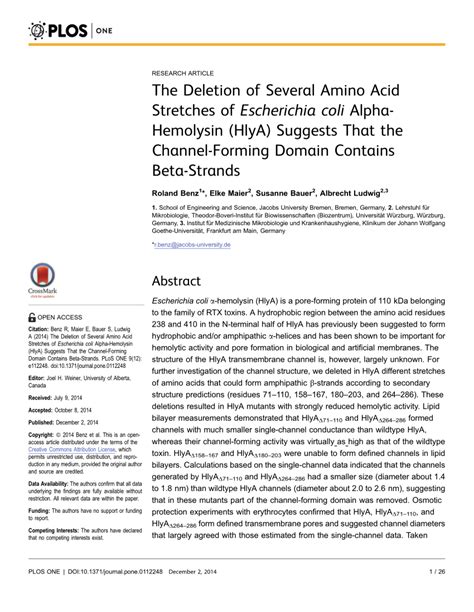Pdf The Deletion Of Several Amino Acid Stretches Of Escherichia Coli