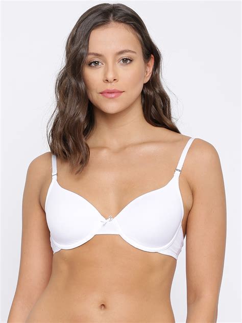 Buy Enamor White Solid Underwired Lightly Padded Everyday Bra F072