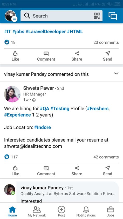 recent job details for qa web developer android java python and php web