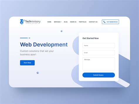 Technivisory Hero Section By Sehar Nazeer On Dribbble