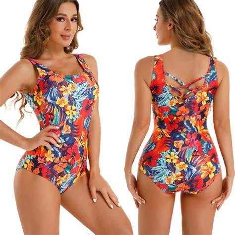 Suspenders One Piece Bikini Designer Swimsuit Ladies Flower Print Bathing Suit Wholesale