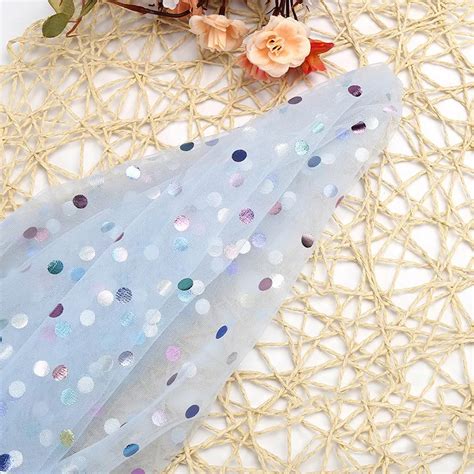 Colorful Polka Dot Shiny Mesh Dress Fabric By The Yard Oneyard