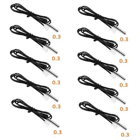 10 Pcs 10k Ohm 1 3435 Thermistor Temperature Sensor Cylinder Probe