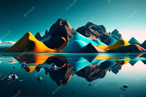 Abstract Futuristic Background Futuristic Landscape Generative Ai Premium Ai Generated Image