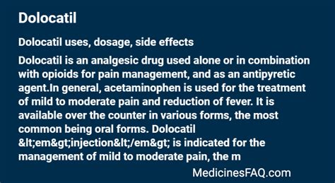 Dolocatil Uses Dosage Side Effects Food Interaction And Faq