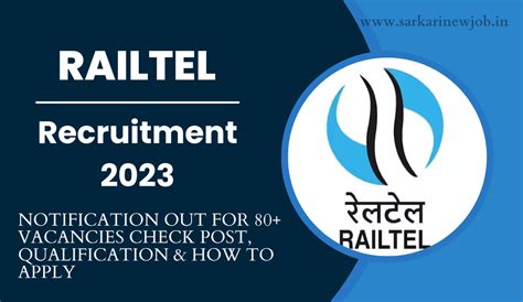 Railtel Recruitment 2023 Notification Out For 80 Vacancies Check Post