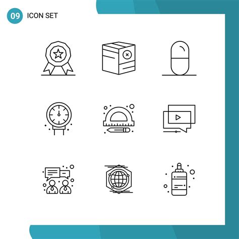 Set Of 9 Vector Outlines On Grid For Ruler Plumbing Dope Plumber Gauge Editable Vector Design