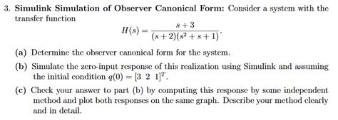Solved Simulink Simulation Of ﻿observer Canonical Form