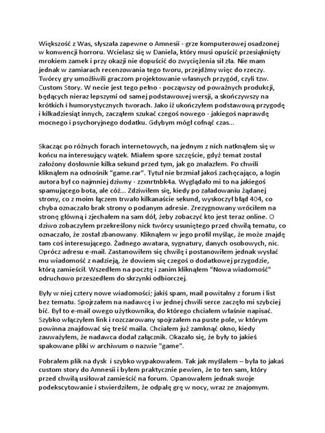 Amnesia Custom Story Pdf