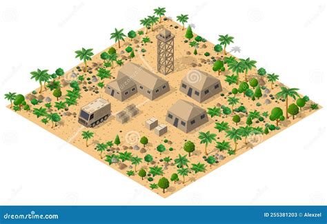 Module Base Camp Object Element For Building Design Army Armed Stock
