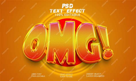 Premium PSD | Omg 3d editable text effect style psd file