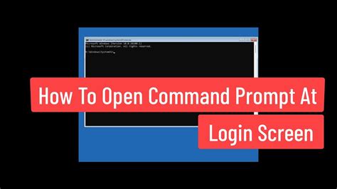 How To Open Command Prompt At Login Screen How To Use Cmd Before Windows Login Youtube
