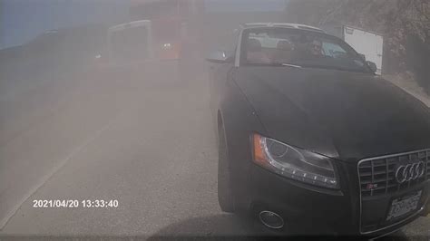 Semi Driver Doesnt Notice Slow Vehicle Ahead Next 8km Signage Posted Up The Road Rcarcrash