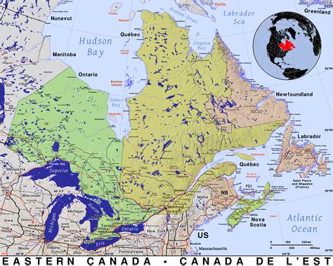 Map Of Eastern Canada