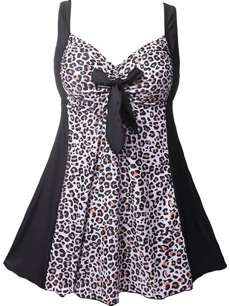 Womens Plus Size One Piece Swimsuit Tummy Control Swim Dress U Back R