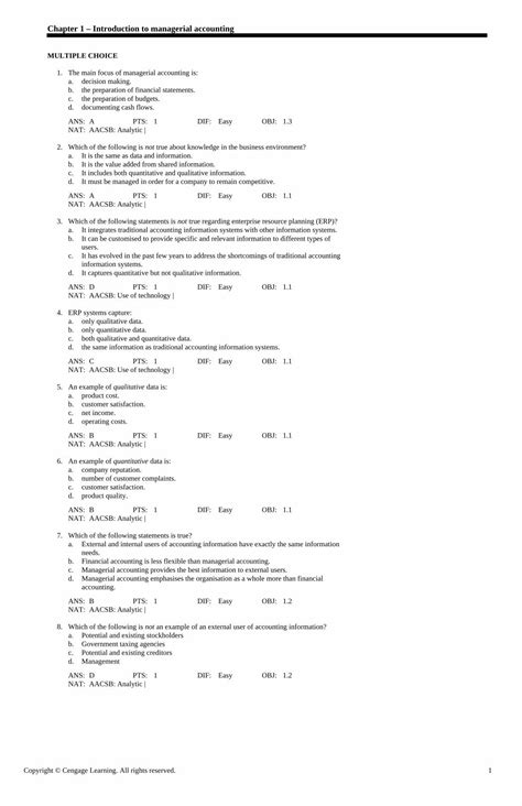 PDF Chapter 1 Introduction To Managerial Accountingtestbankbyte