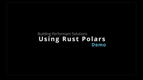 ⚡ Lightning Fast Data Analysis In Rust With Polars Youtube