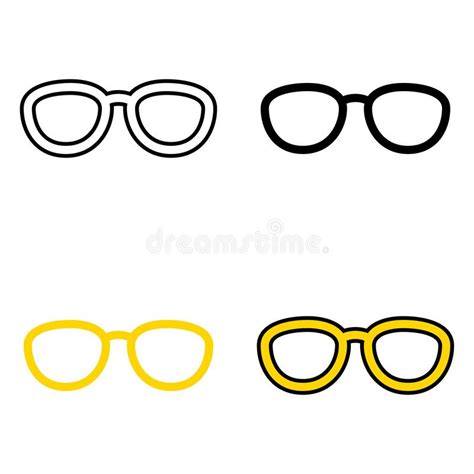 Set Of Glasses In Flat Style Isolated Stock Vector Illustration Of Drawing Pair 261324883