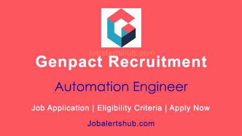 Genpact Automation Engineer Posts 2024 Job Notification Apply Now