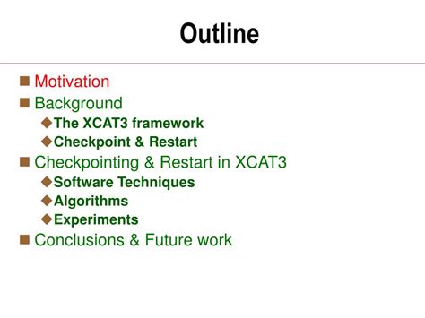 ppt checkpoint and restart for distributed components in xcat3