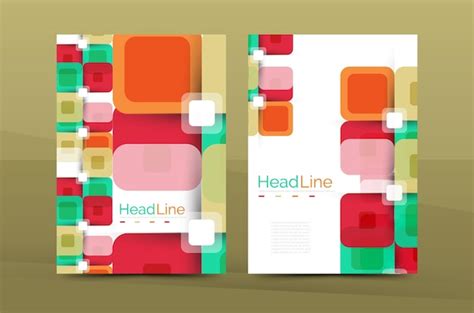 Premium Vector Vector Colorful Square Business Annual Report Cover