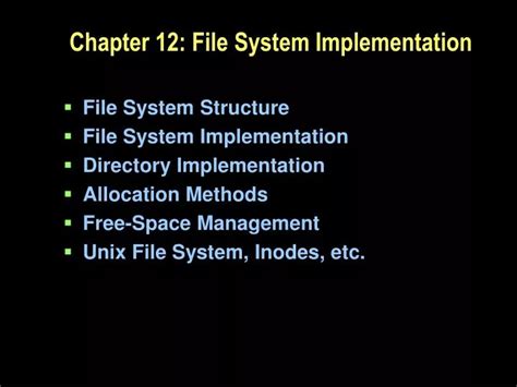 Ppt Chapter 12 File System Implementation Powerpoint Presentation Free Download Id1760387