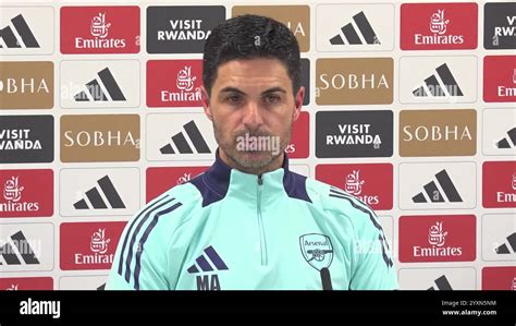 Mikel Arteta Previews Arsenal S Carabao Cup Tie V Crystal Palace Stock