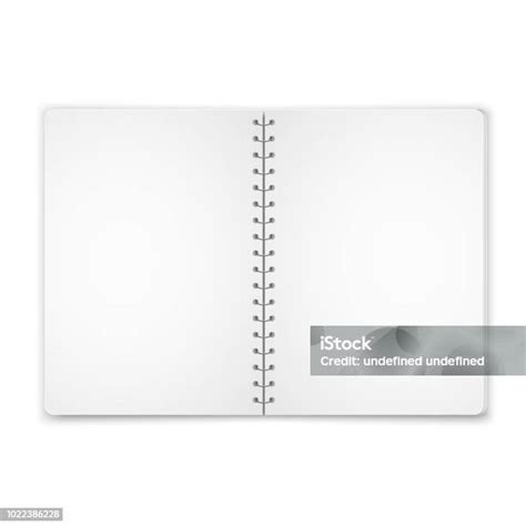 Mock Up Notebook Terbuka Kosong Dengan Template Spiral Logam Terisolasi