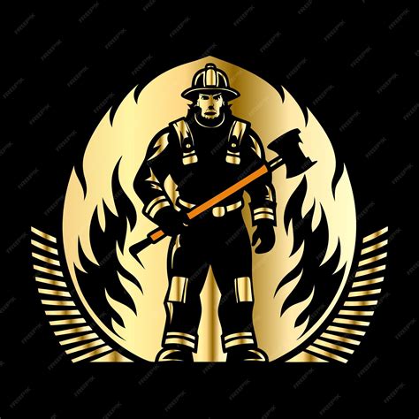 Classic Firefighter Emblems Truck Helmet Hydrant Axes Maltese Cross