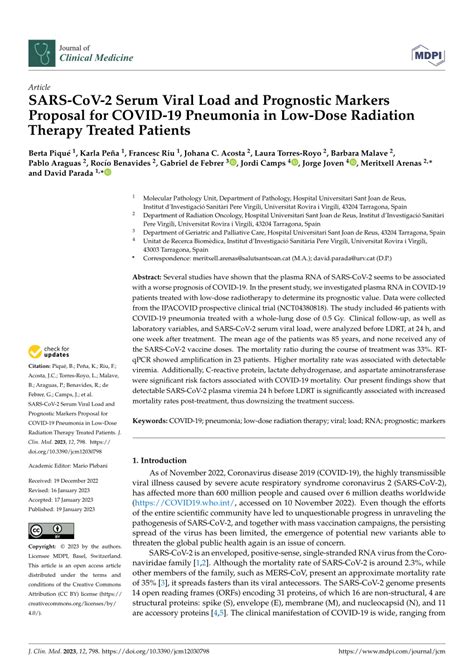 Pdf Sars Cov 2 Serum Viral Load And Prognostic Markers Proposal For