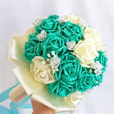Свадебный букет из фоамирана | Turquoise wedding, Turquoise wedding ...