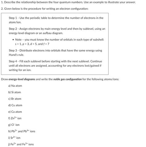 Solved Describe The Relationship Between The Four Quantum Chegg Com