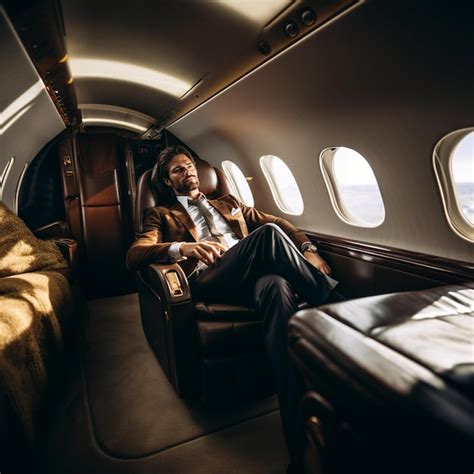 Premium Photo A Man Sits In An Airplane With The Words The Name On The Side