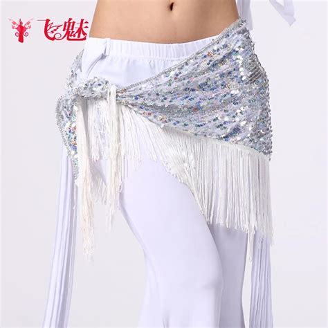 Sale Belly Dance Costume Hip Scarf Womens Belly Dancing Sequins Tassel