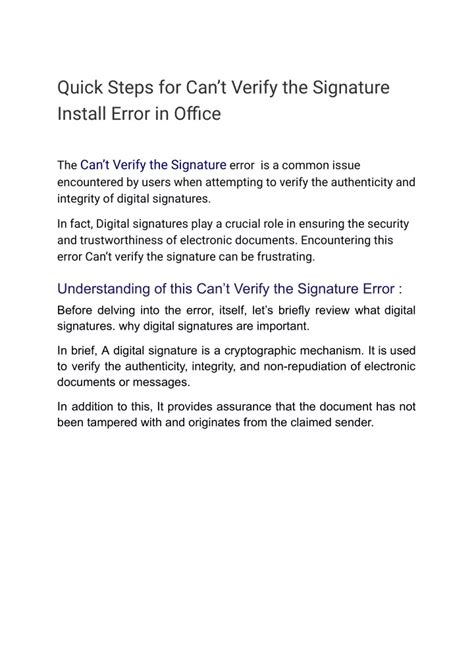 Ppt Cant Verify The Signature Powerpoint Presentation Free Download