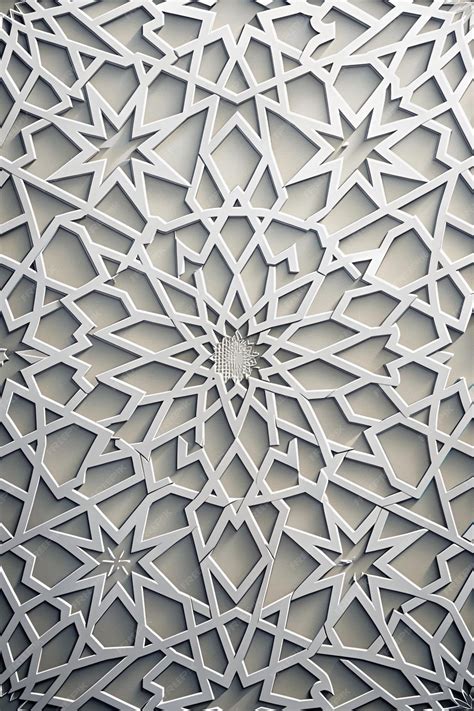 Premium Photo Abstract White Arabic Girih Pattern Background Extruded Muslim Ornament Interior
