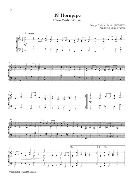 George Frederick Handel Hornpipe From Water Music Sheet Music Piano